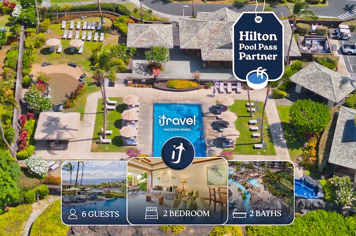 Hilton Pool Pass Incl. Luxe Condo, Walk To Beach - Waikoloa Village, HI