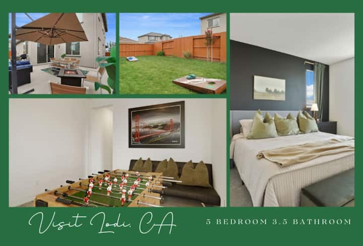 Wonderful Lodi 5br - Fire Pit + Foosball Galore! - Lodi, CA