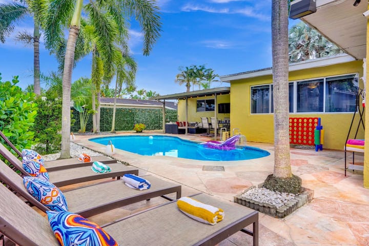 Family 5bd Villa~heated Pool~fire Pit - Aéroport de Fort Lauderdale-Hollywood (FLL)