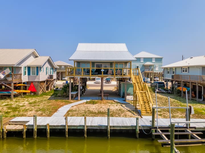 Boat Dock! Spectacular Views Walk To Beach! - Dauphin Island, AL