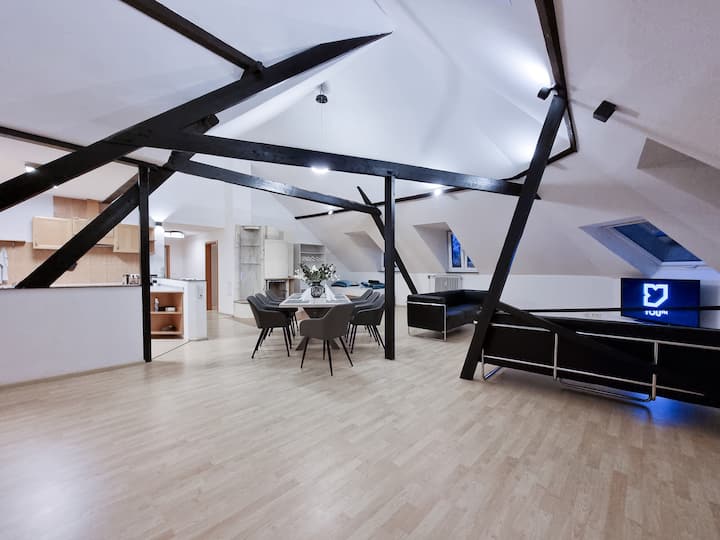 Alpha Apartments: Xxl Dachstudio, 8 Bett, Terrasse - Krefeld