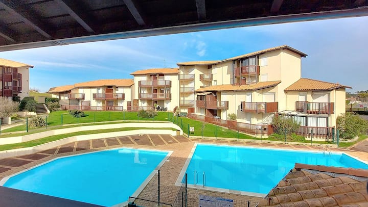 Vieux Boucau- T2 Cab 6pers Vue Lac Avec Piscine- V - Vieux-Boucau-les-Bains
