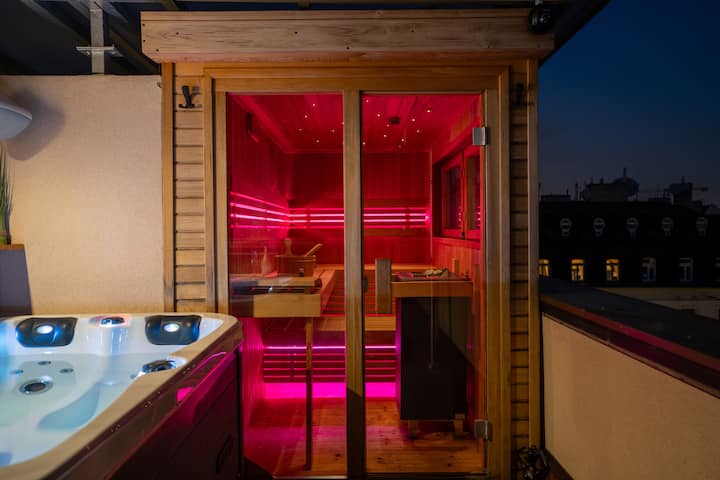 Luxury Penthouse In Center, Private Wellness + Gym - Prag