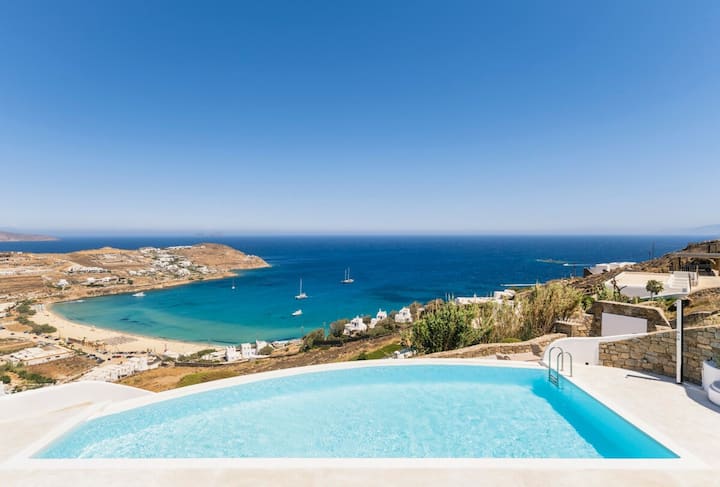 Luxury Villa With Stunning Views Above Kalo Livadi - Mykonos