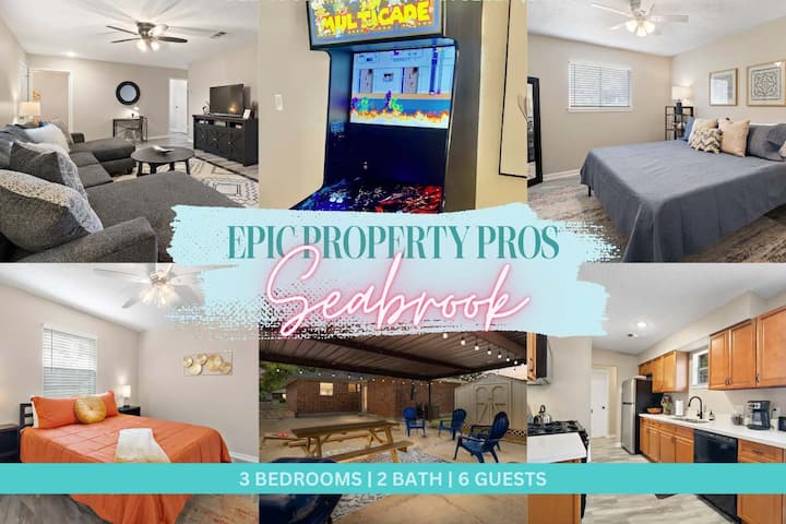 Modern & Tranquil Beach Retreat: Location & Games - Seabrook, TX