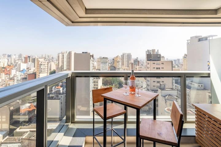Studio 40m² Skyline | Cine Em Casa, Garagem, A/c - São Paulo