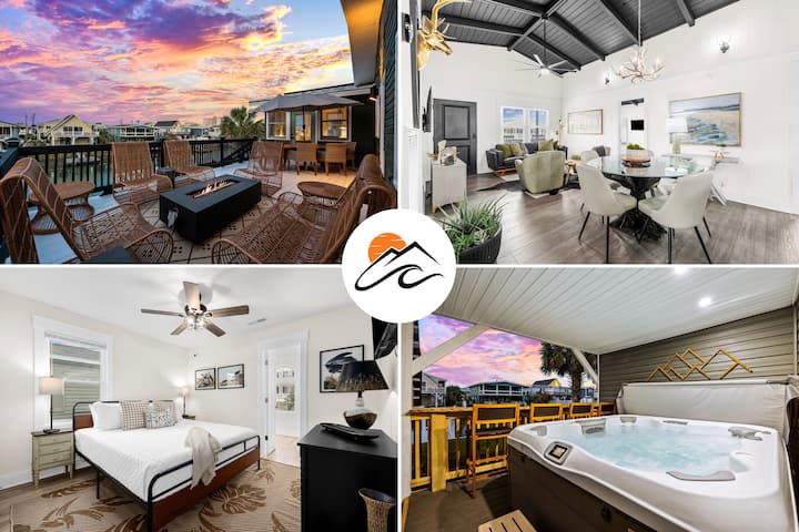 Cabin By The Sea | 5br Waterfront Home W/ Hot Tub - North Myrtle Beach, SC