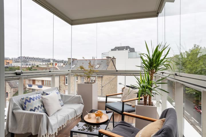 L'air - Elégant 2 Chambres Avec Loggia - Rennes