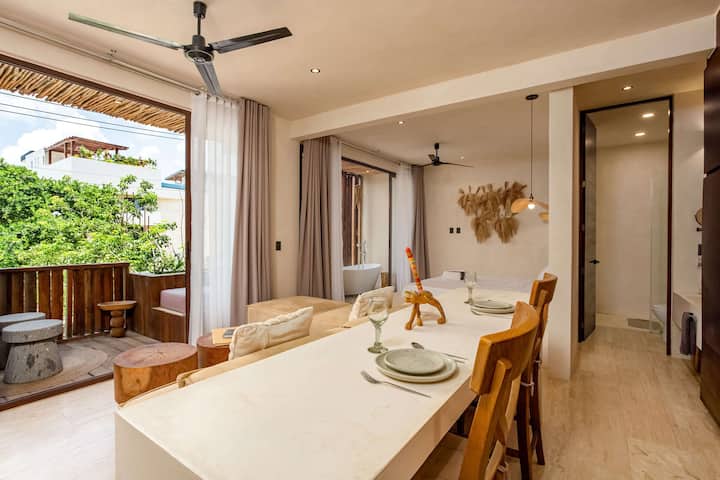 Refugio De Diseñador: 2 Terrazas Privadas & Bañera - Tulum