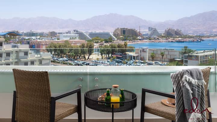 View מיני פנטהאוז עם נוף מטריף לים - Eilat