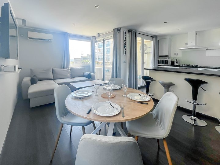 Proche Mer - Terrasse Vue Mer Clim Et Parking - Cannes