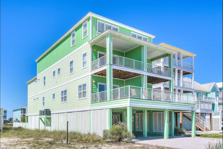 Shells, West. 6br Beachview. Sleeps 20. Pool! - Gulf Shores, AL