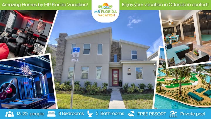 Storey Lake 8 Br Villa | Private Pool & Game‑room - Kissimmee