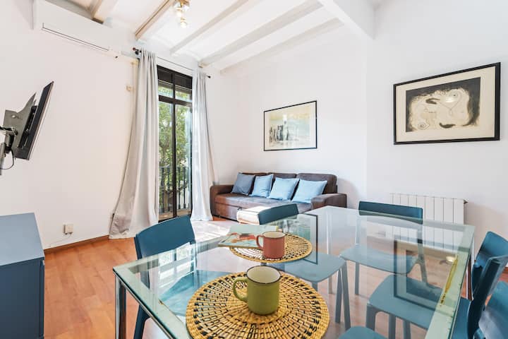 Bright 2br In Clot | Desk + Fiber Wi-fi - Barcelona