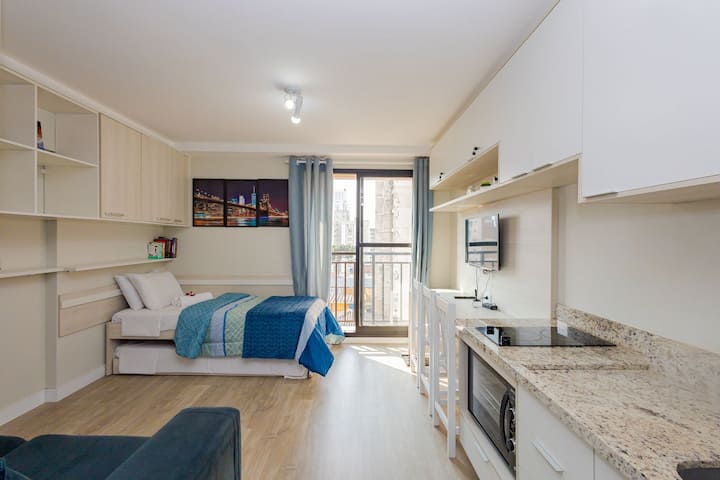 Studio 2 Camas Solteiro 1 Sofacama Casal - All0815 - Curitiba