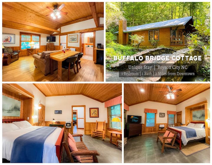 Buffalo Bridge Cottage | Motorcycle Friendly Cabin - Bryson City, NC