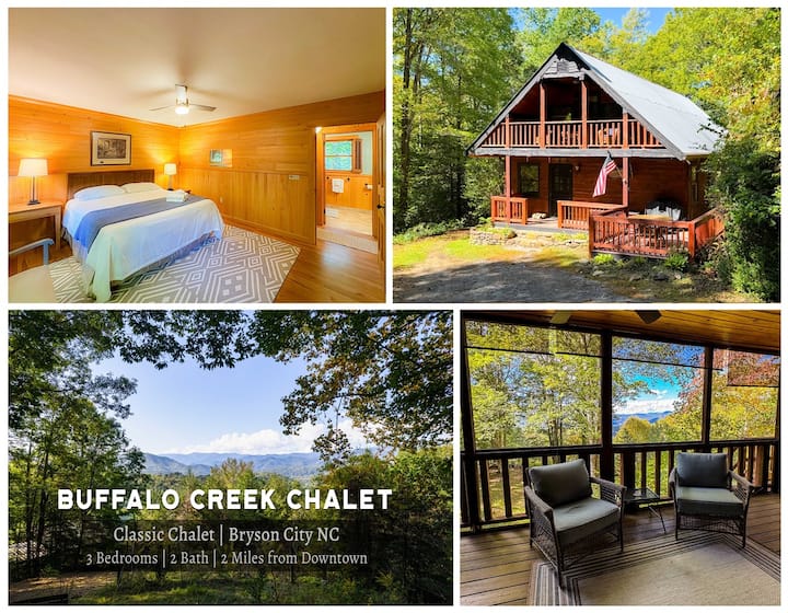 Buffalo Creek Chalet 3br - 2ba Cabin | Bryson City - Bryson City, NC