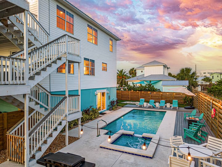 Heatedpool|hottub|3minwalk2beach|gamerm - Crescent Beach, FL