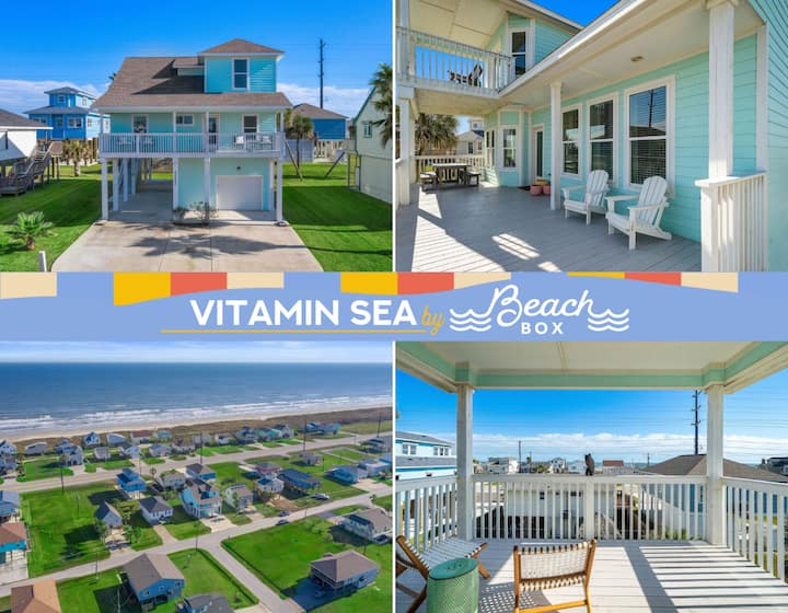 3-level Beach House With Game Room & Ocean Views - Galveston, TX