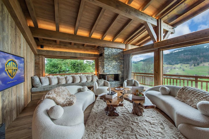Nouveau Chalet Avec Piscine Intérieur Et Vue Mont - Megève
