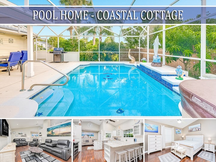 Coastal Cottage-heated Pool W/ Fire Pit-3br/2ba - Daytona Beach