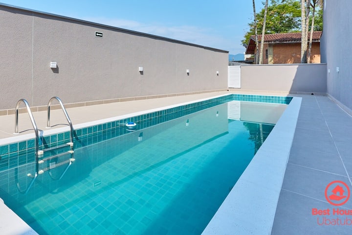 Bh28: 1 Quadra D Praia, Ar, Churrasqueira, Piscina - Ubatuba