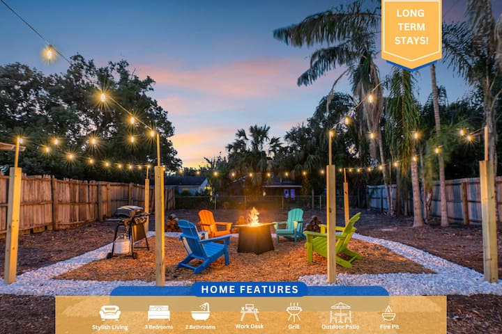 Fire Pit + Grill + 2mi To Dt + Long Term Stays! - Orlando