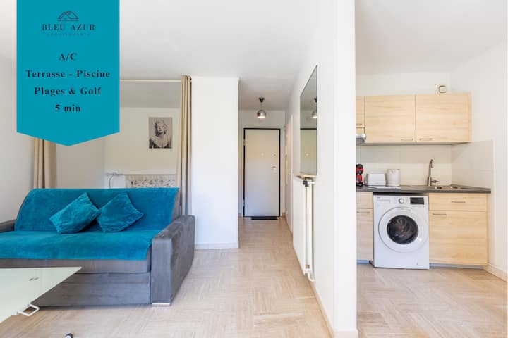 Studio Le Bleu Marina - Piscine Terrasse Clime - Mandelieu-la-Napoule