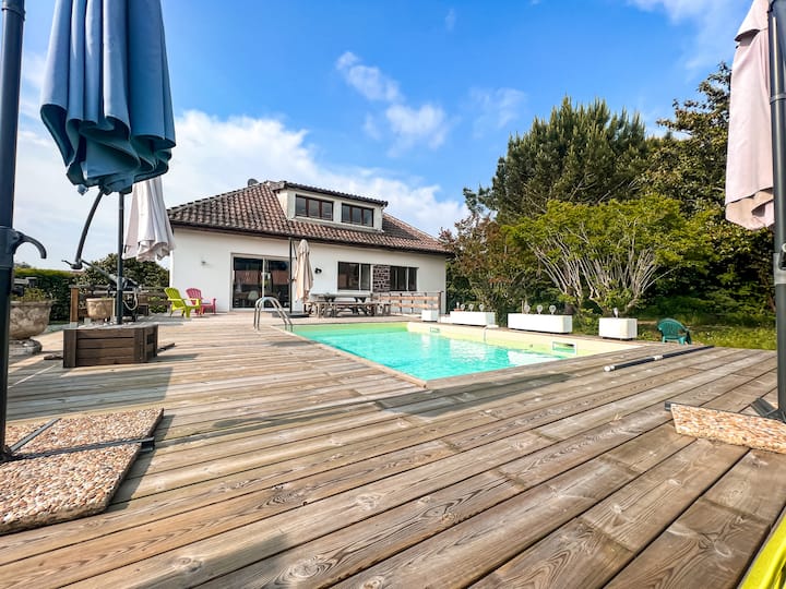 Villa Familiale Avec Piscine - Lit-et-Mixe