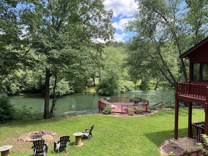 Toccoa River, Private Deck, Fire Pit, Trout - Mineral Bluff, GA