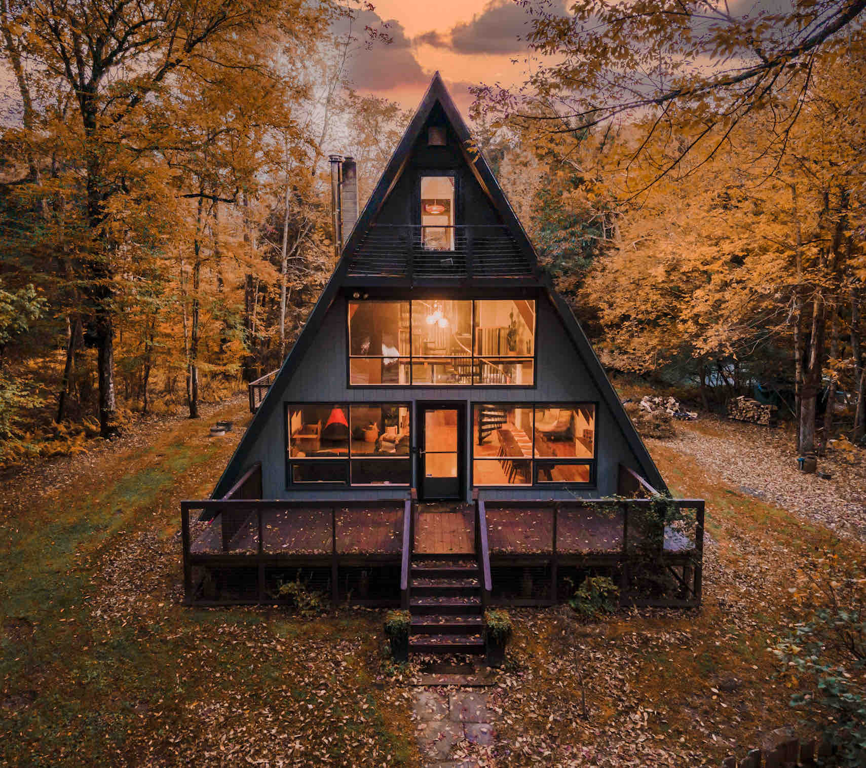 The Catskill A-Frame - Mid-Century Modern Cabin - Cabins for Rent in ...