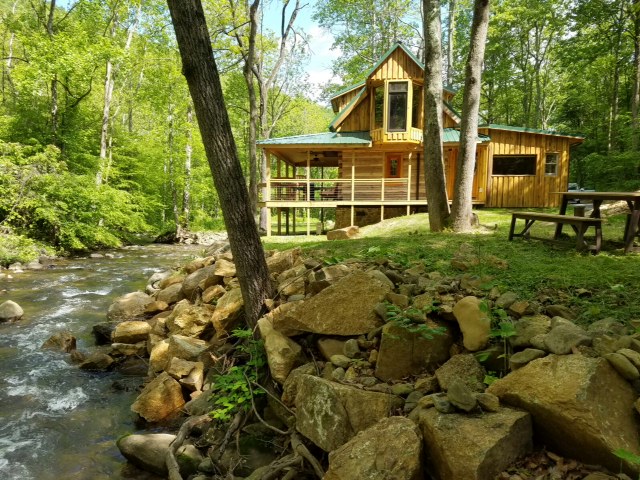 Secluded Log Cabin on the River - Cabins for Rent in Stanardsville ...