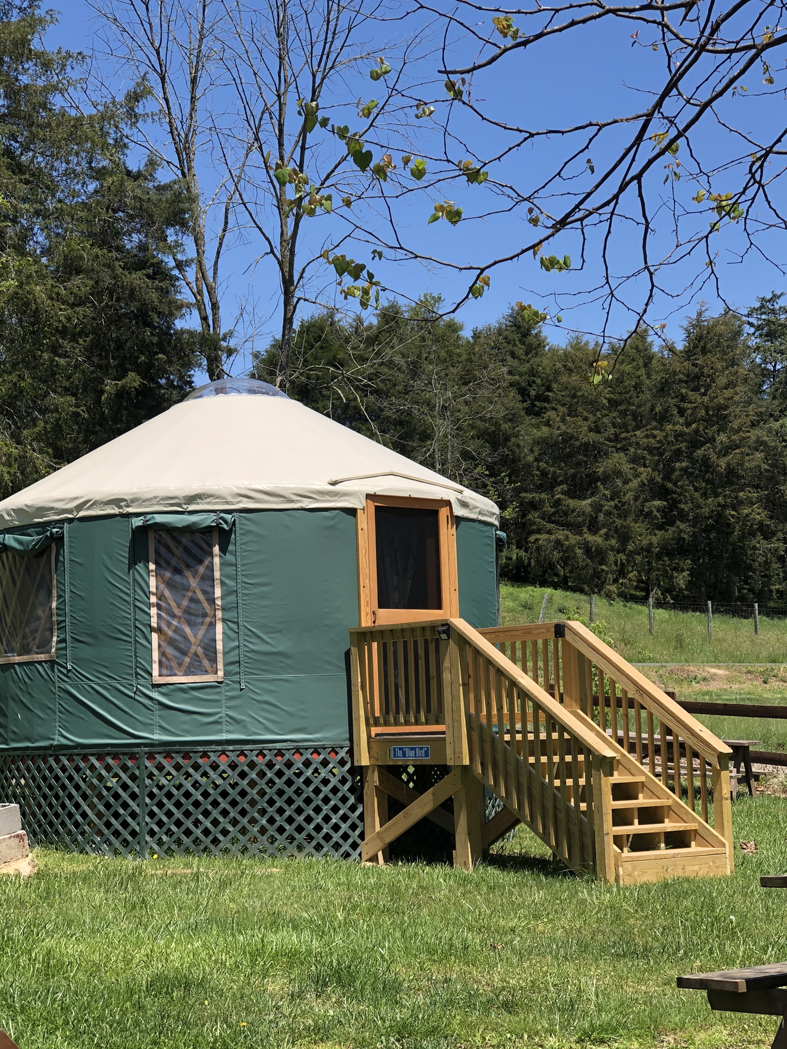 Bluebird Yurt @ #1 Rock Tavern River Kamp... - Yurts for Rent in Luray ...