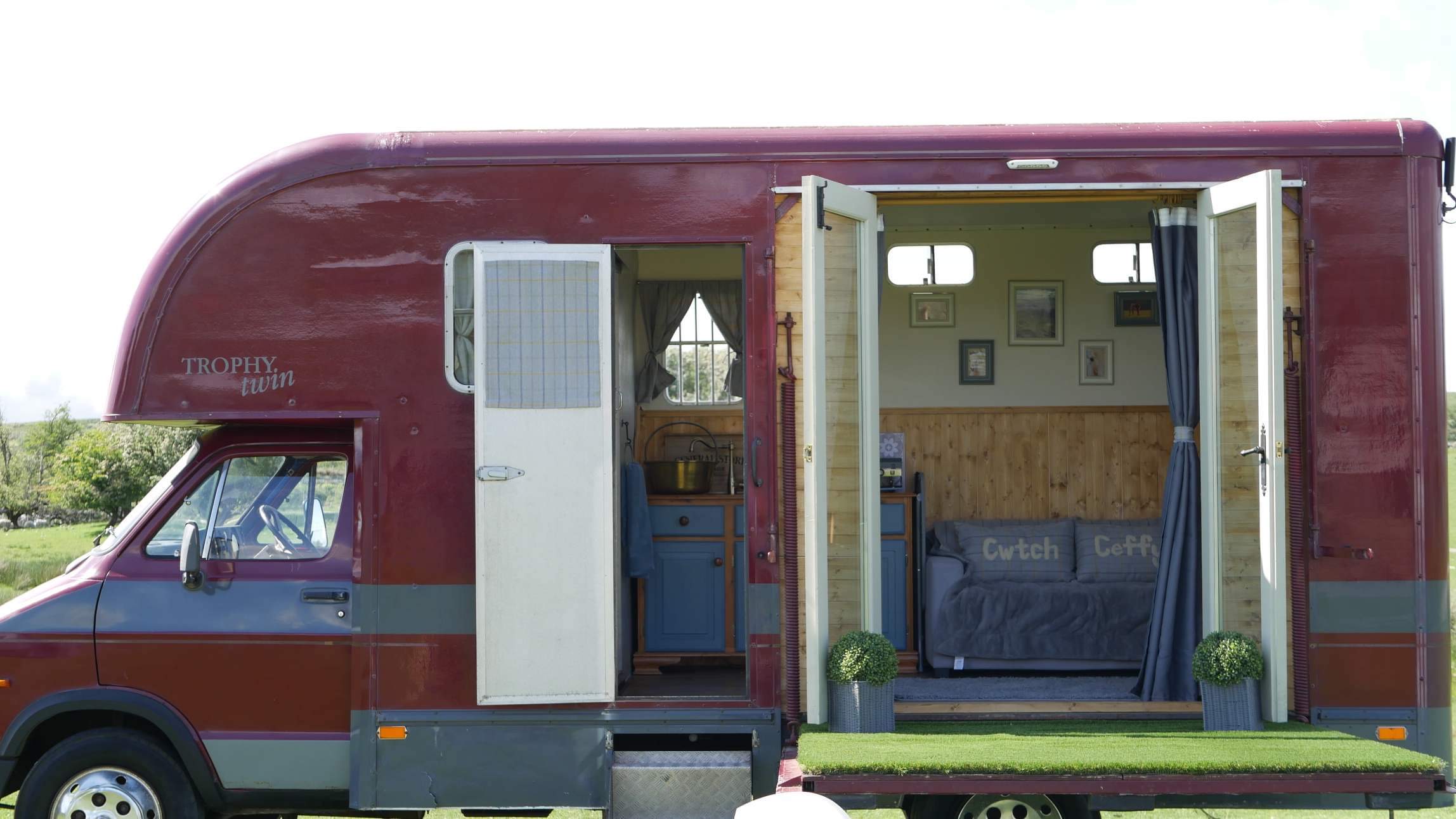 Quirky converted horse lorry in Rhondda Cynon Taff, Wales, United Kingdom